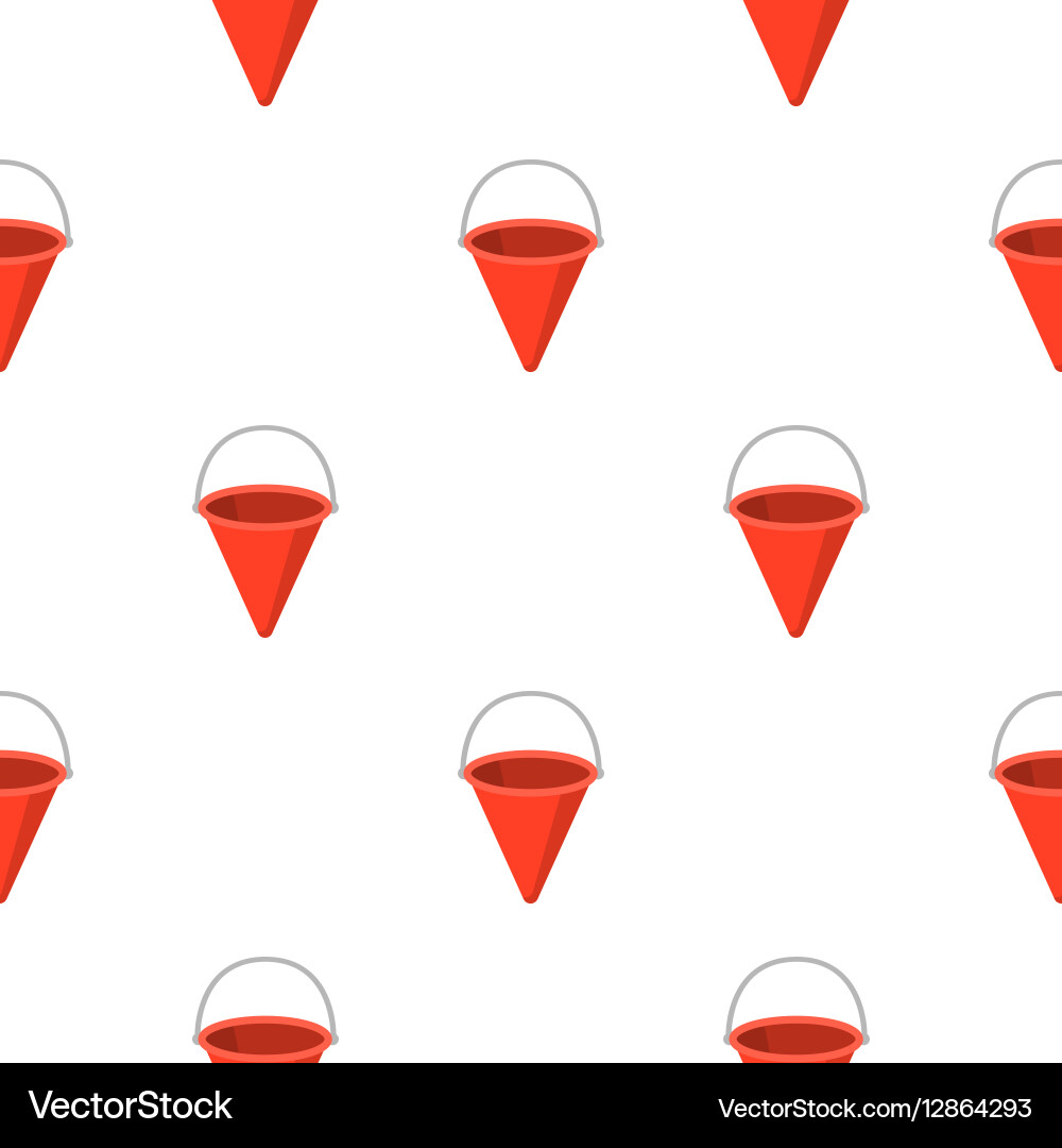 Red metal fire bucket icon cartoon pattern Vector Image