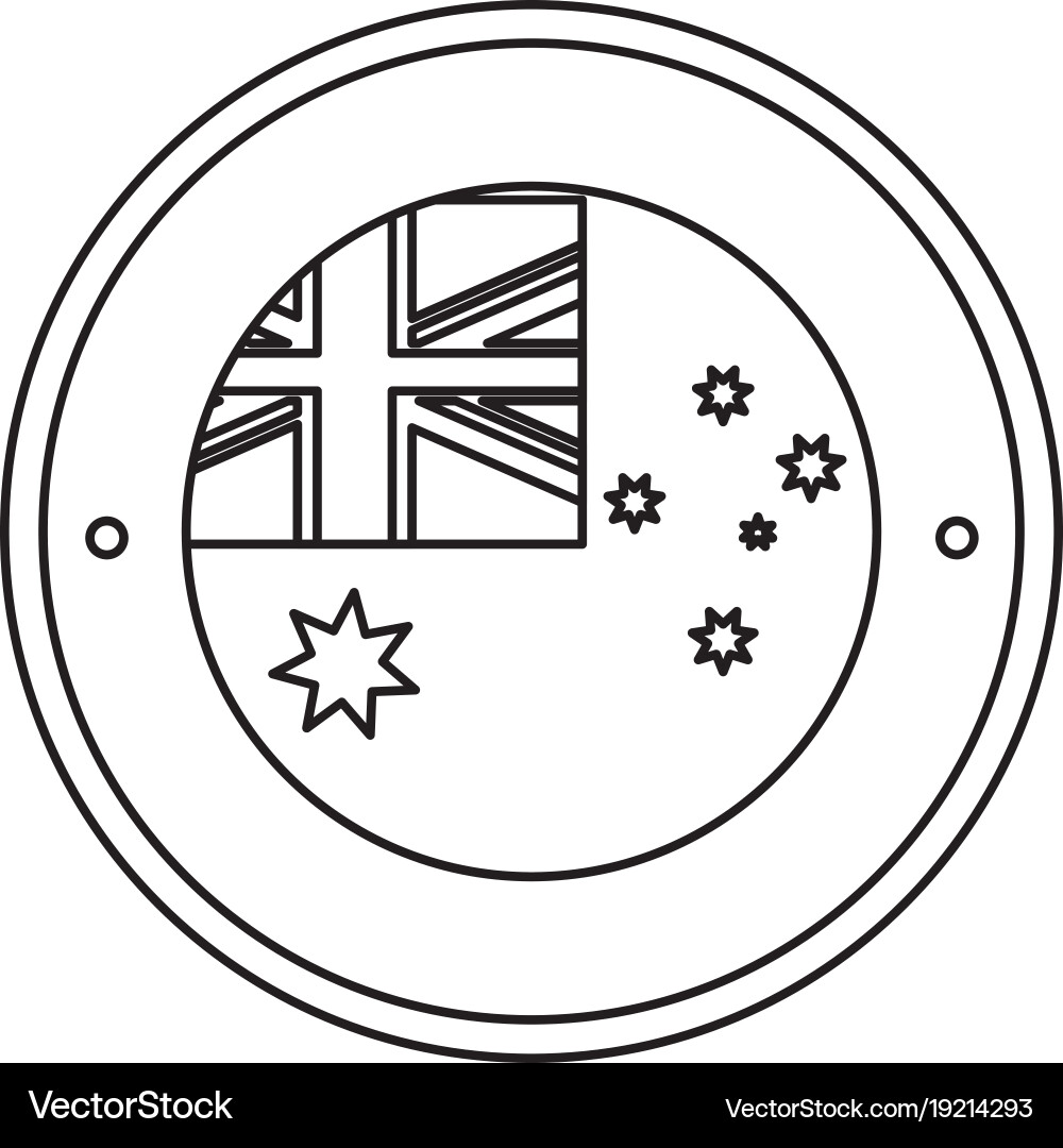 Round frame with flag of australia Royalty Free Vector Image