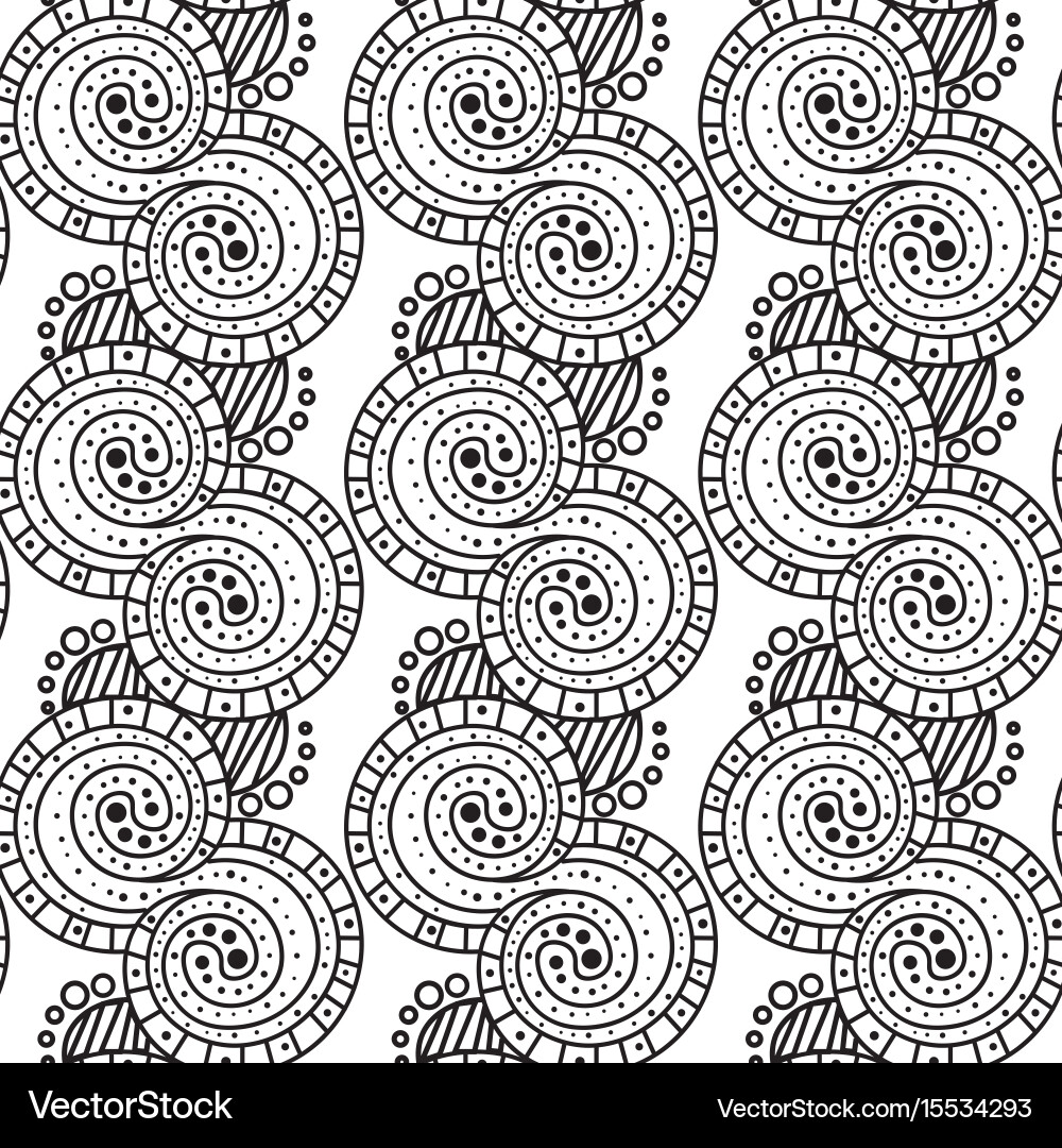 Seamless black and white pattern entangle design Vector Image
