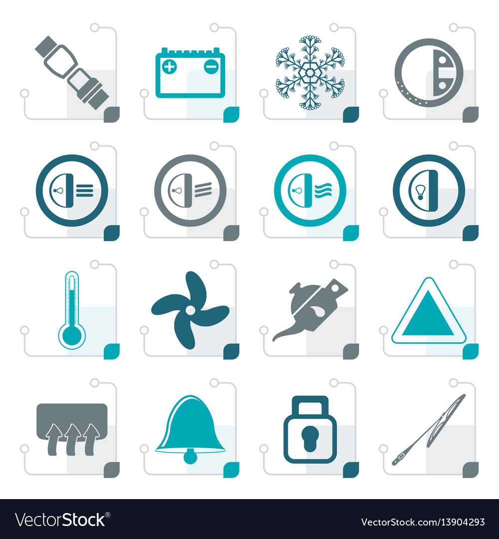 Stylized car dashboard icons Royalty Free Vector Image