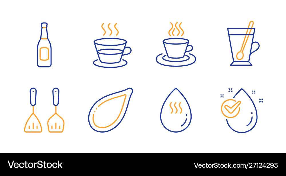Tea mug coffee cup and icons set hot Royalty Free Vector