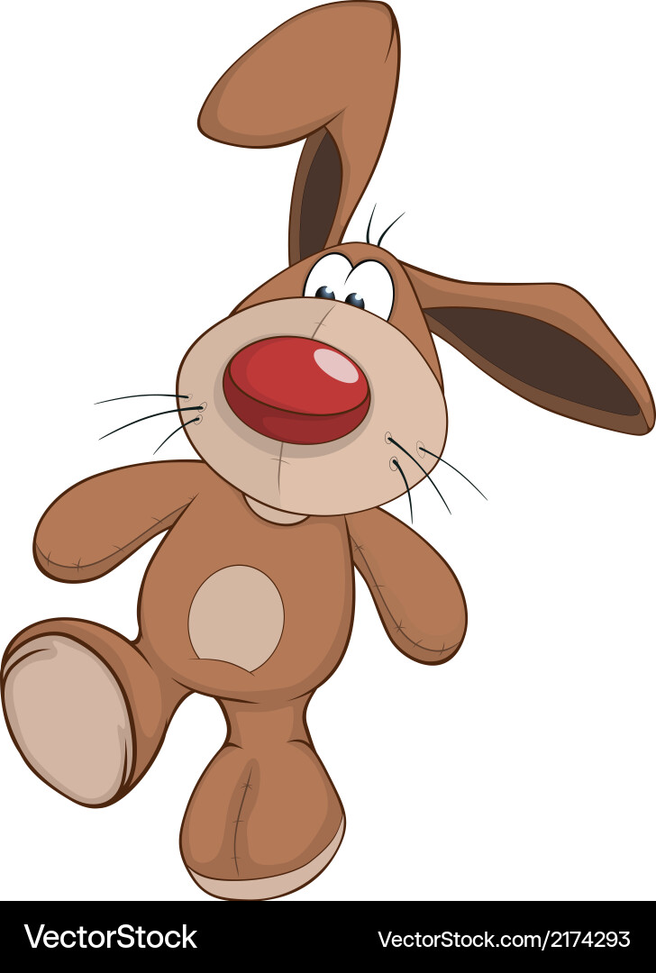 The stuffed toy rabbit cartoon Royalty Free Vector Image