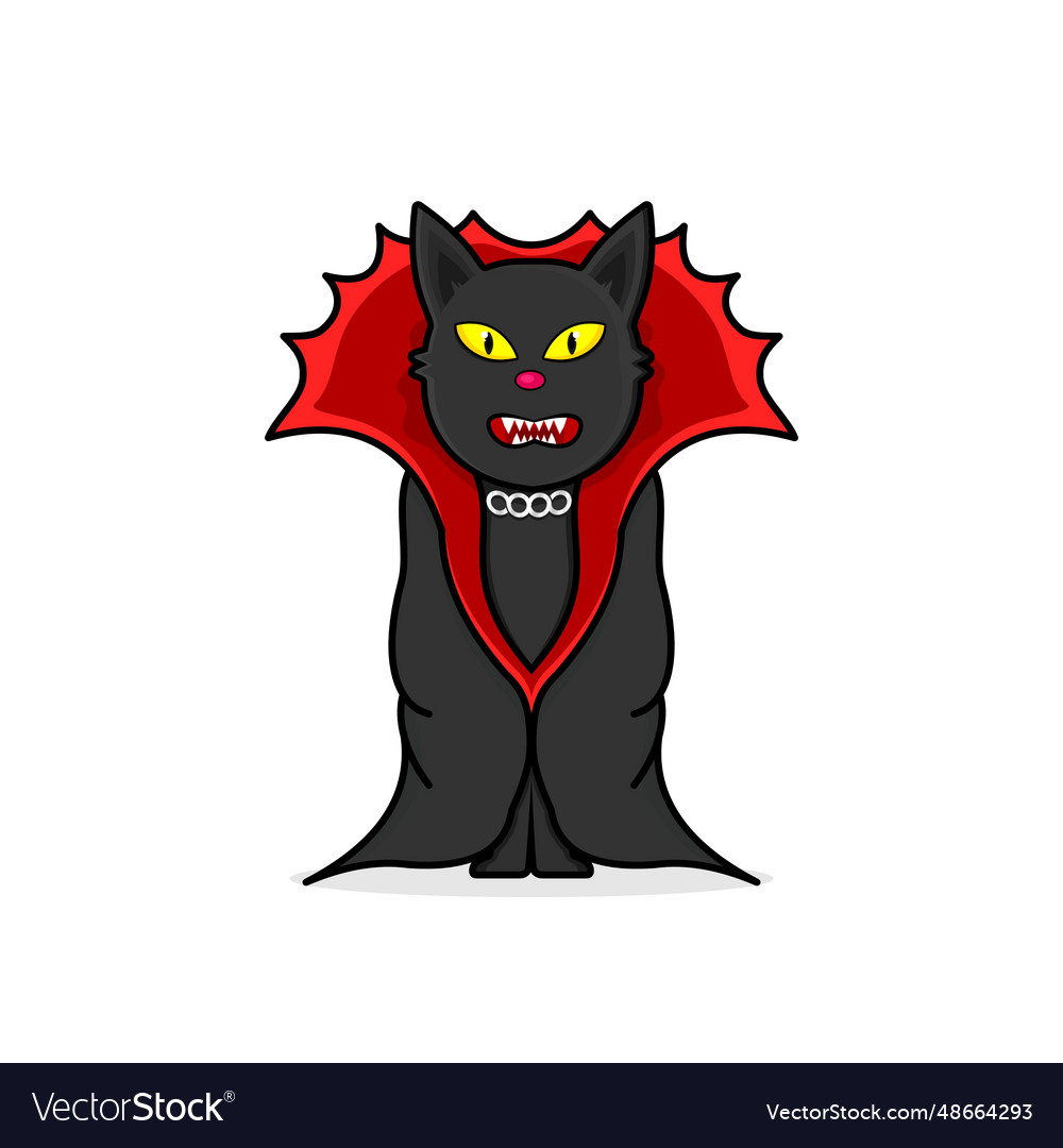 Vampire cat Royalty Free Vector Image - VectorStock