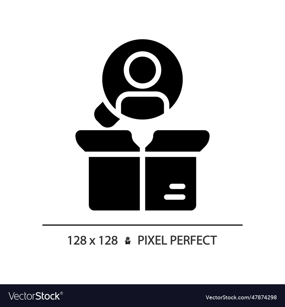 2d customer focus solid icon Royalty Free Vector Image