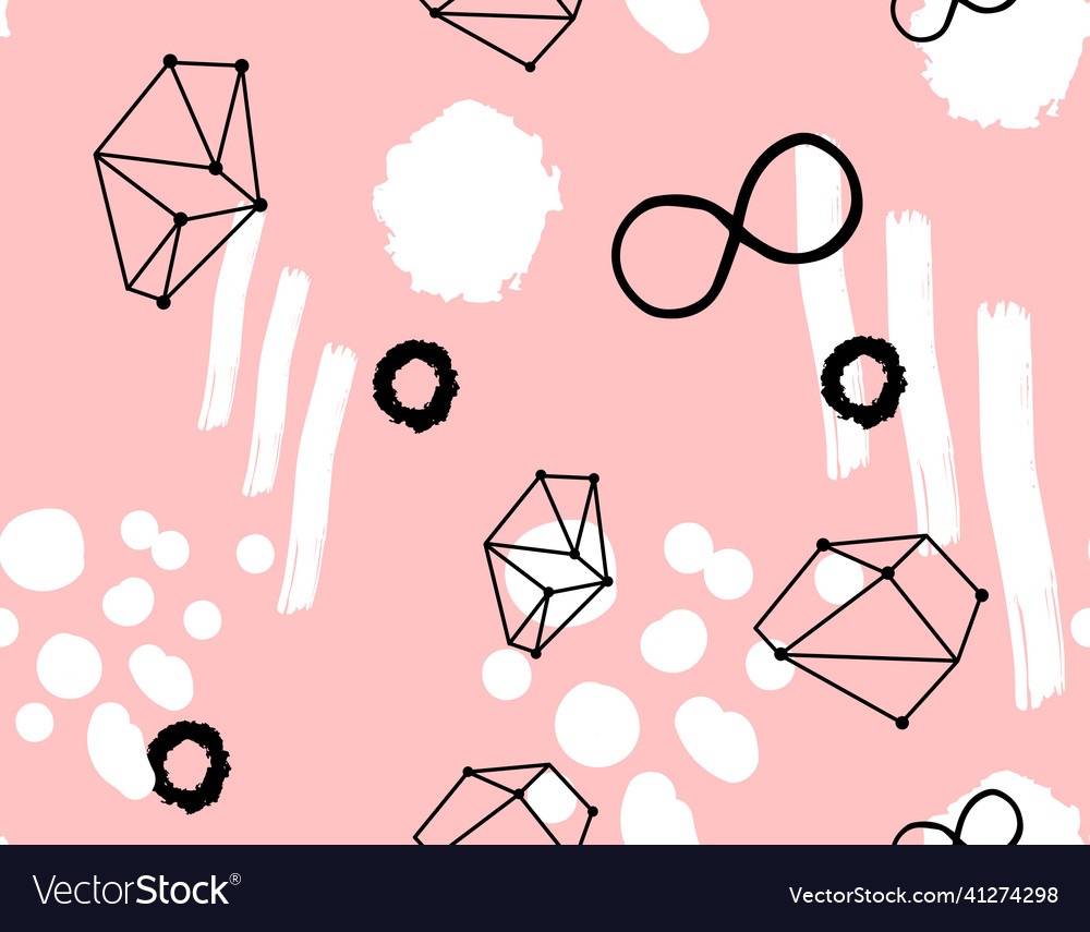 Abstract seamless pattern on pink background Vector Image