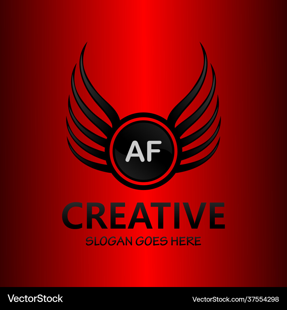 Af letter initial with royal luxury logo template Vector Image