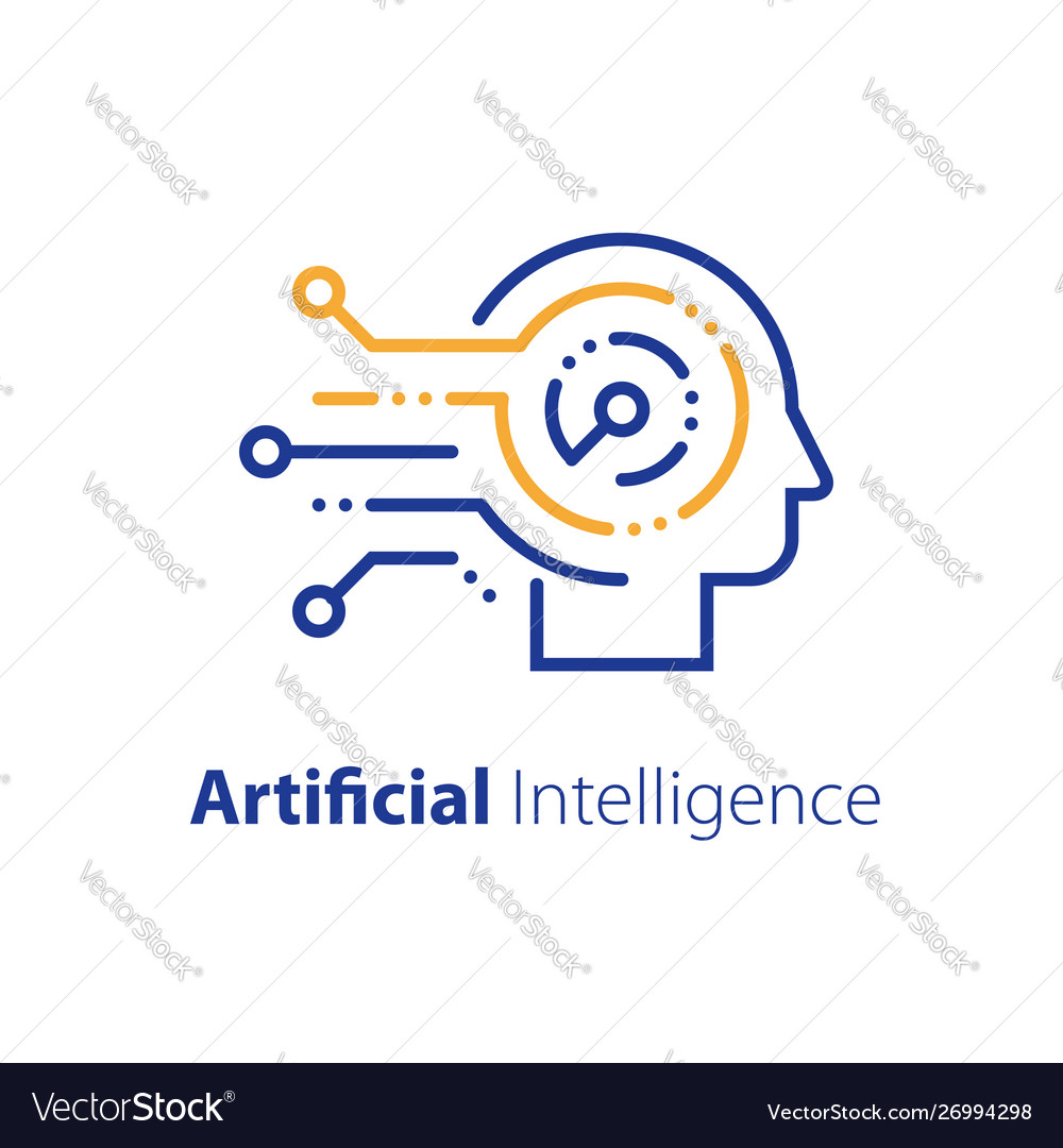 Artificial intelligence concept machine learning Vector Image