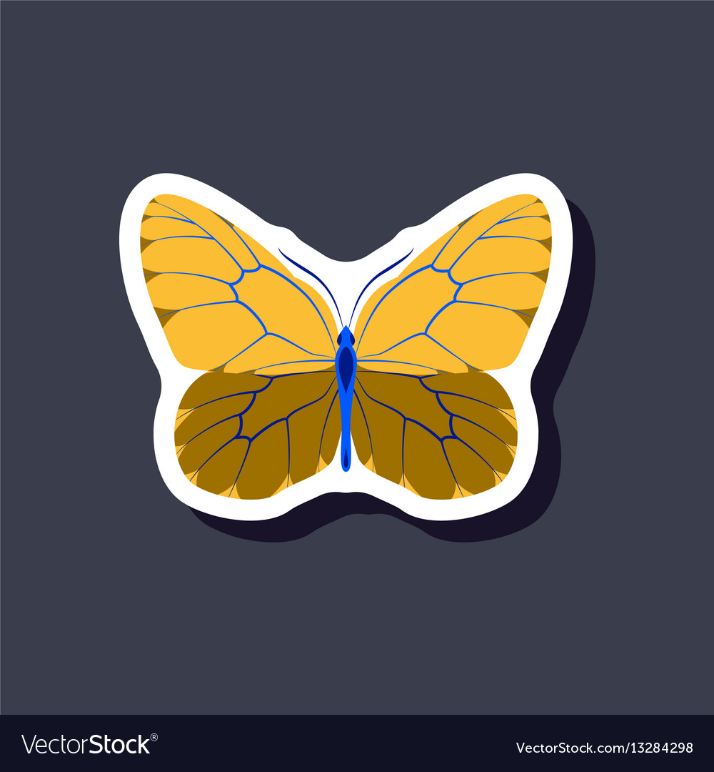 Butterfly Paper Sticker On Stylish Background Vector Image