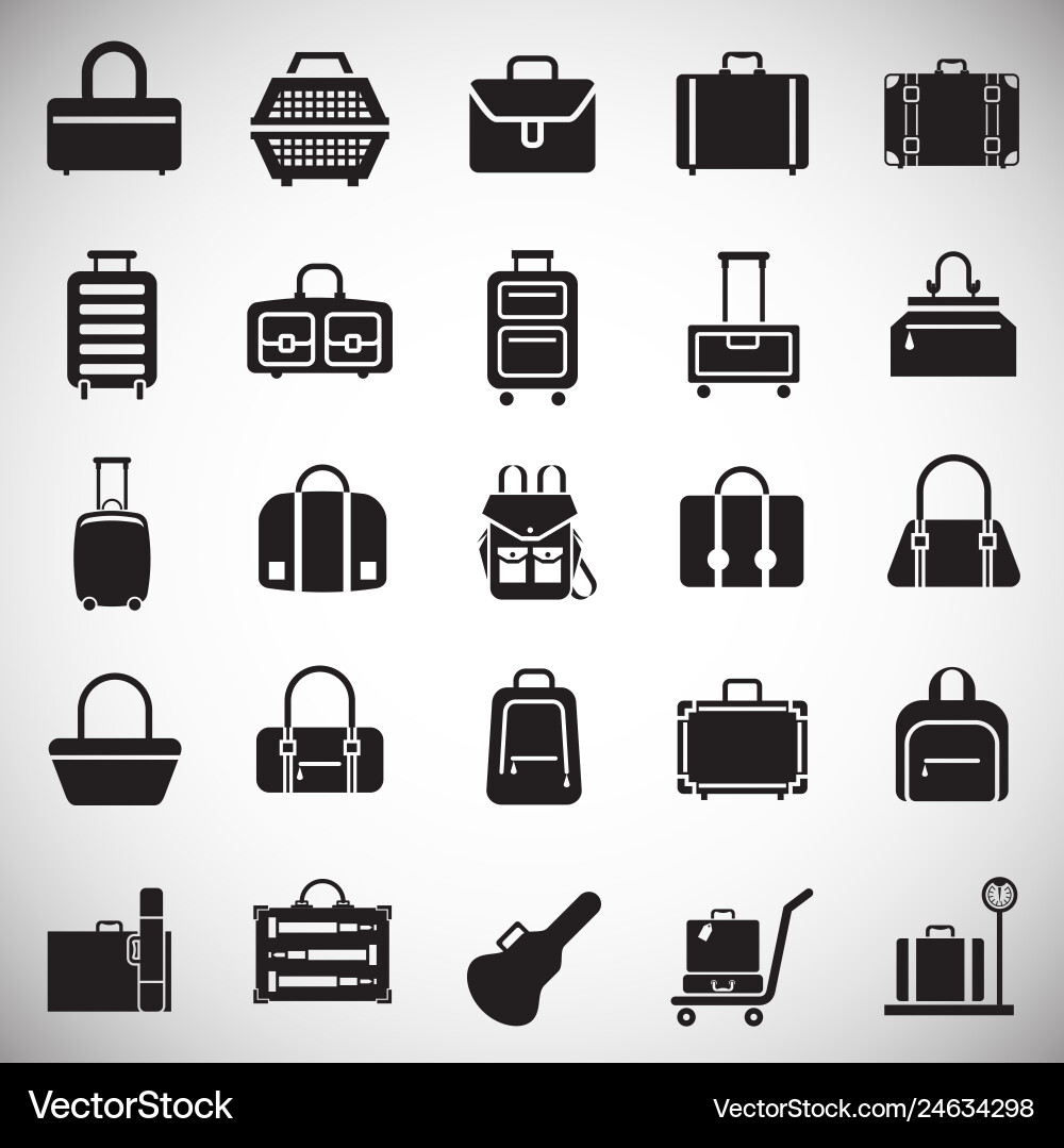 Cases icons set on white background for graphic Vector Image