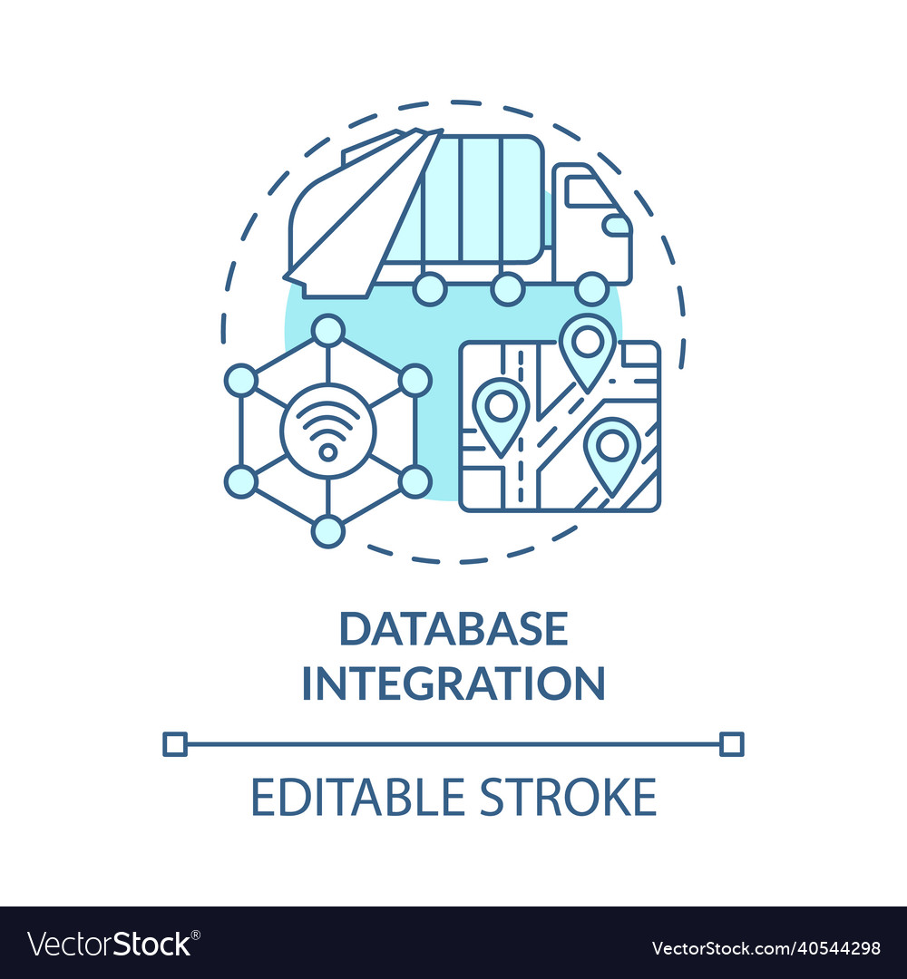 Database integration blue concept icon Royalty Free Vector