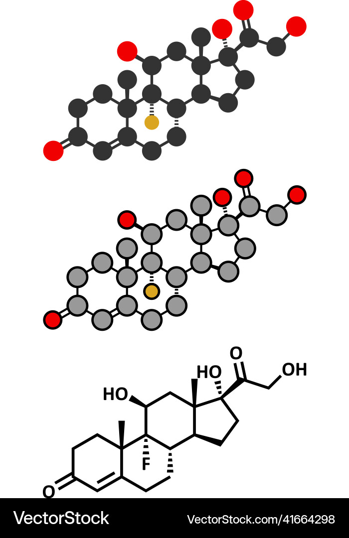 Fludrocortisone aldosterone hormone substitution Vector Image