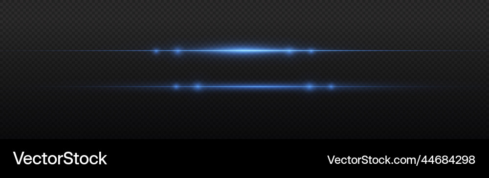 Horizontal line light blue laser beams spark star Vector Image