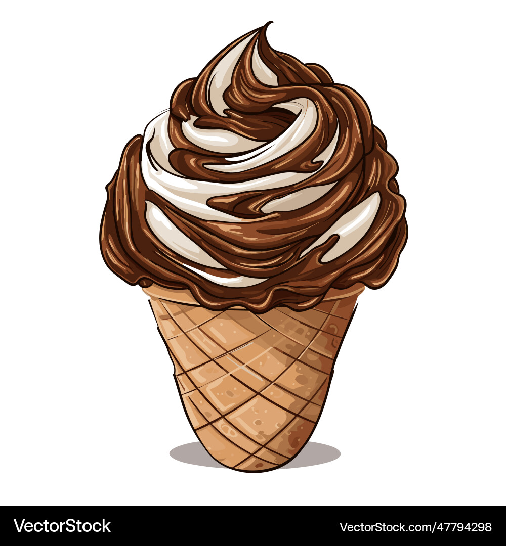 Ice cream hand-drawn comic ice cream doodle Vector Image