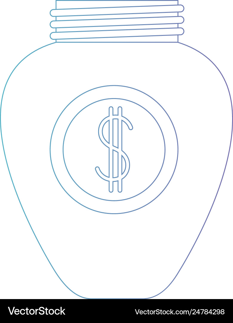 Jar with money symbol Royalty Free Vector Image