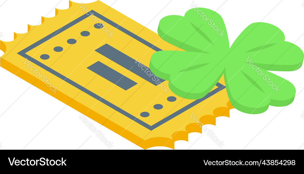 Lucky ticket icon isometric money game Royalty Free Vector