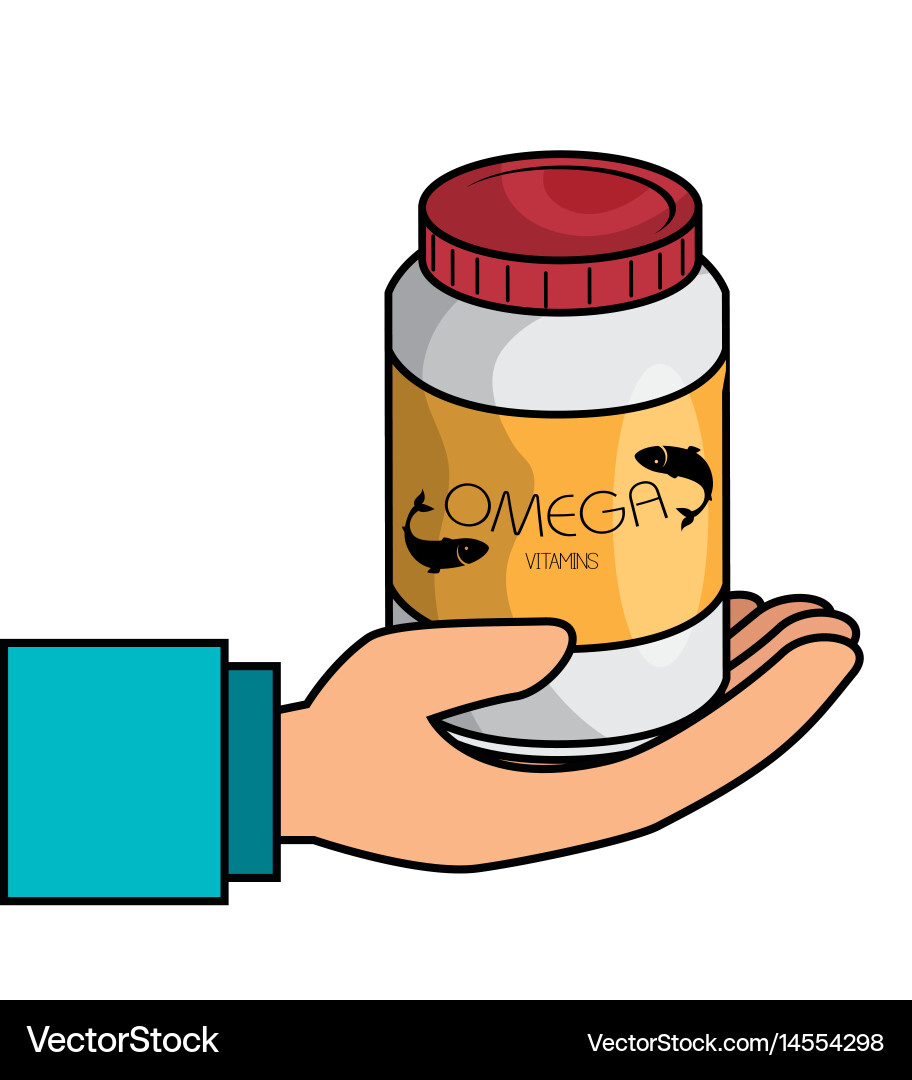 Omega 3 product healthy Royalty Free Vector Image
