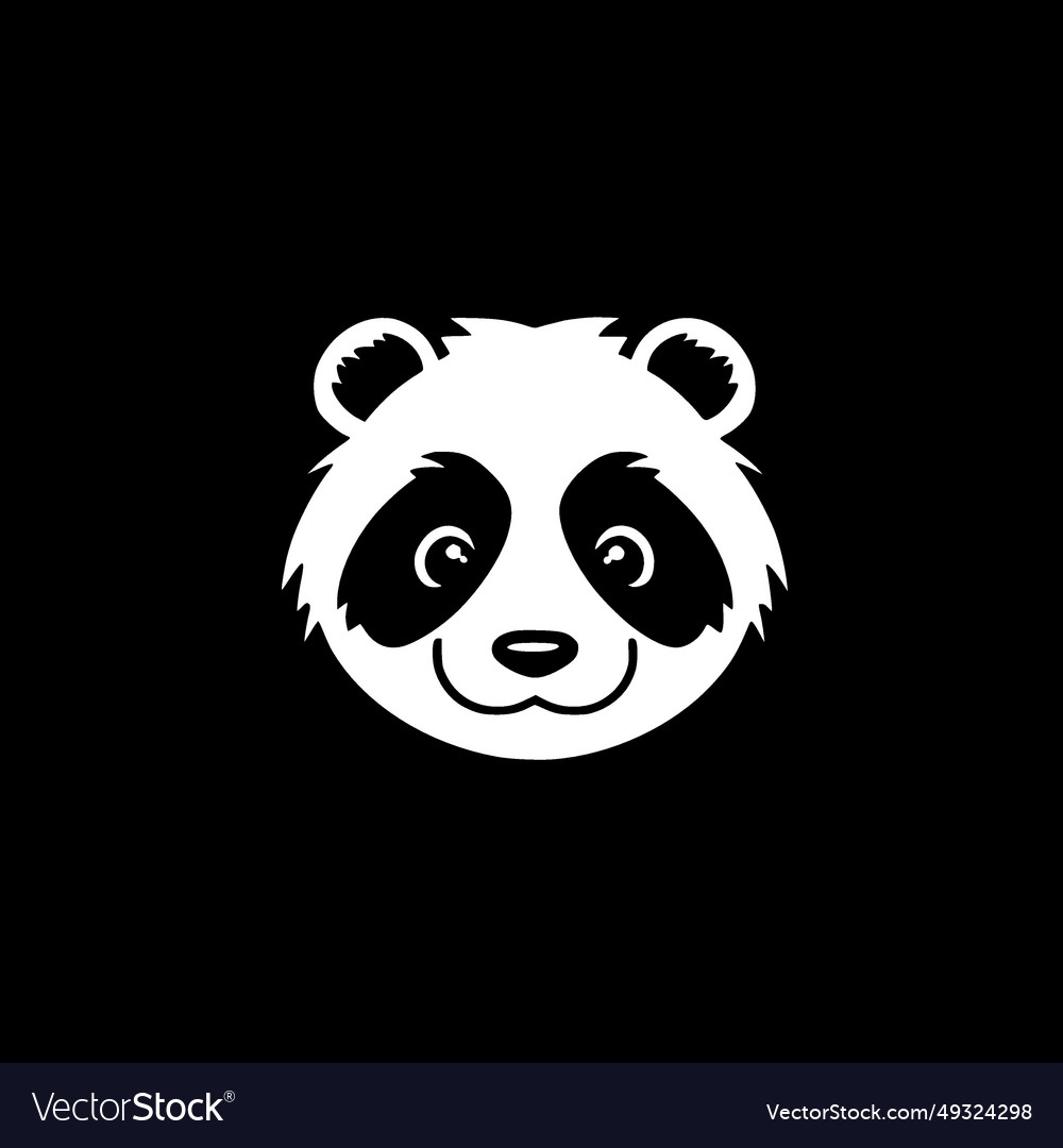 Panda - minimalist and flat logo Royalty Free Vector Image