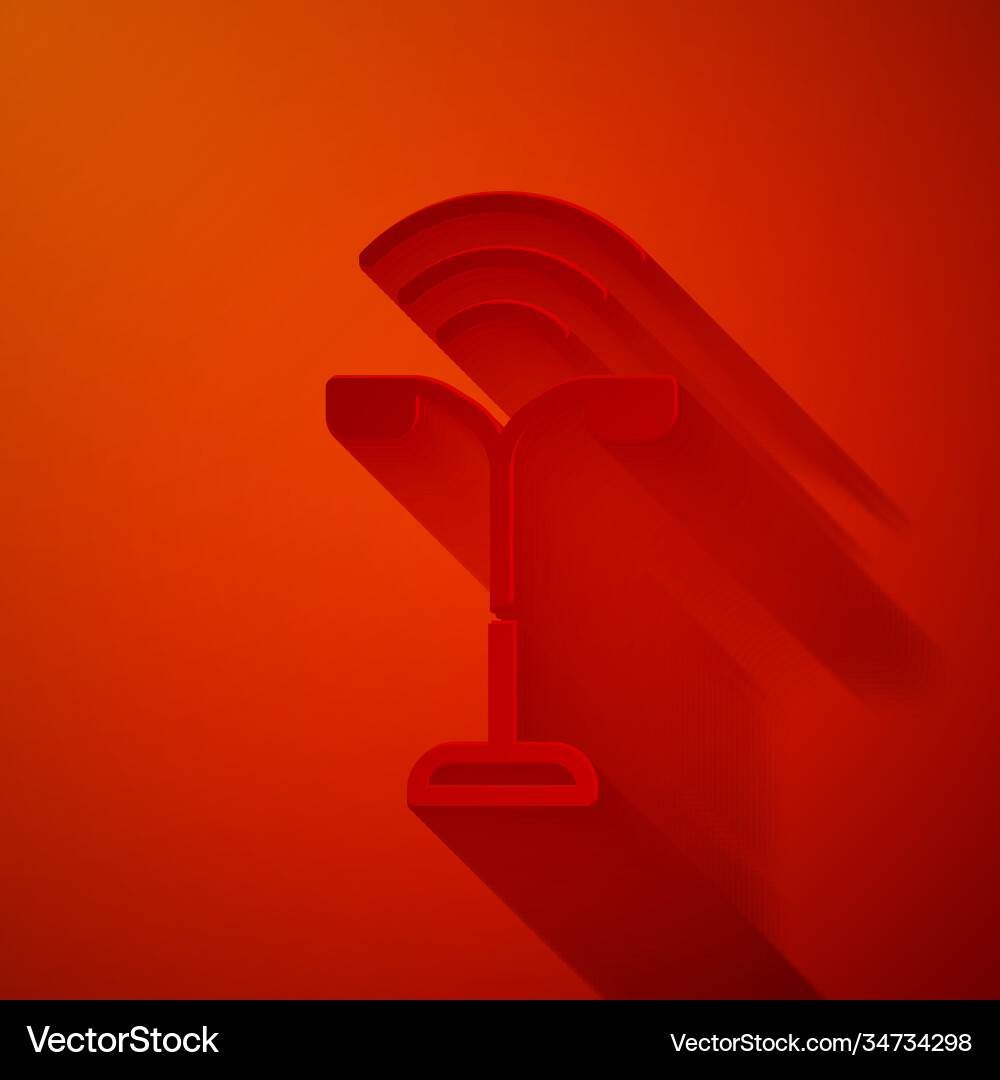 Paper cut smart street light system icon isolated Vector Image
