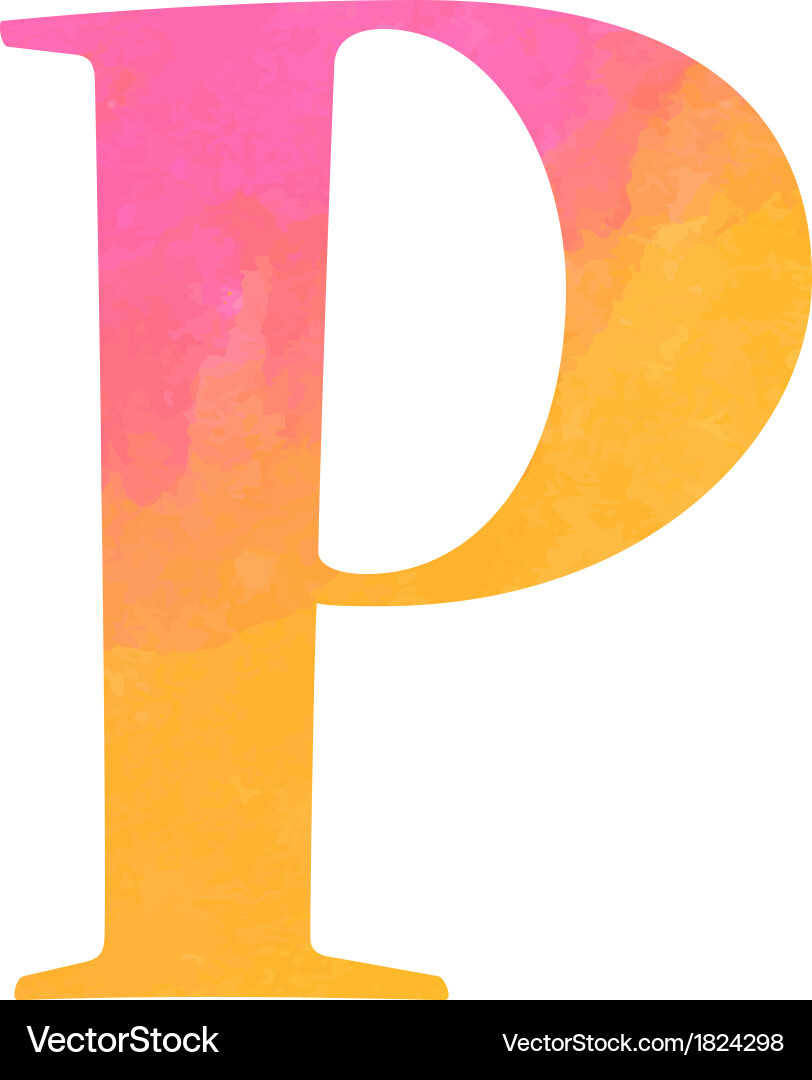 Watercolor alphabet letter Royalty Free Vector Image