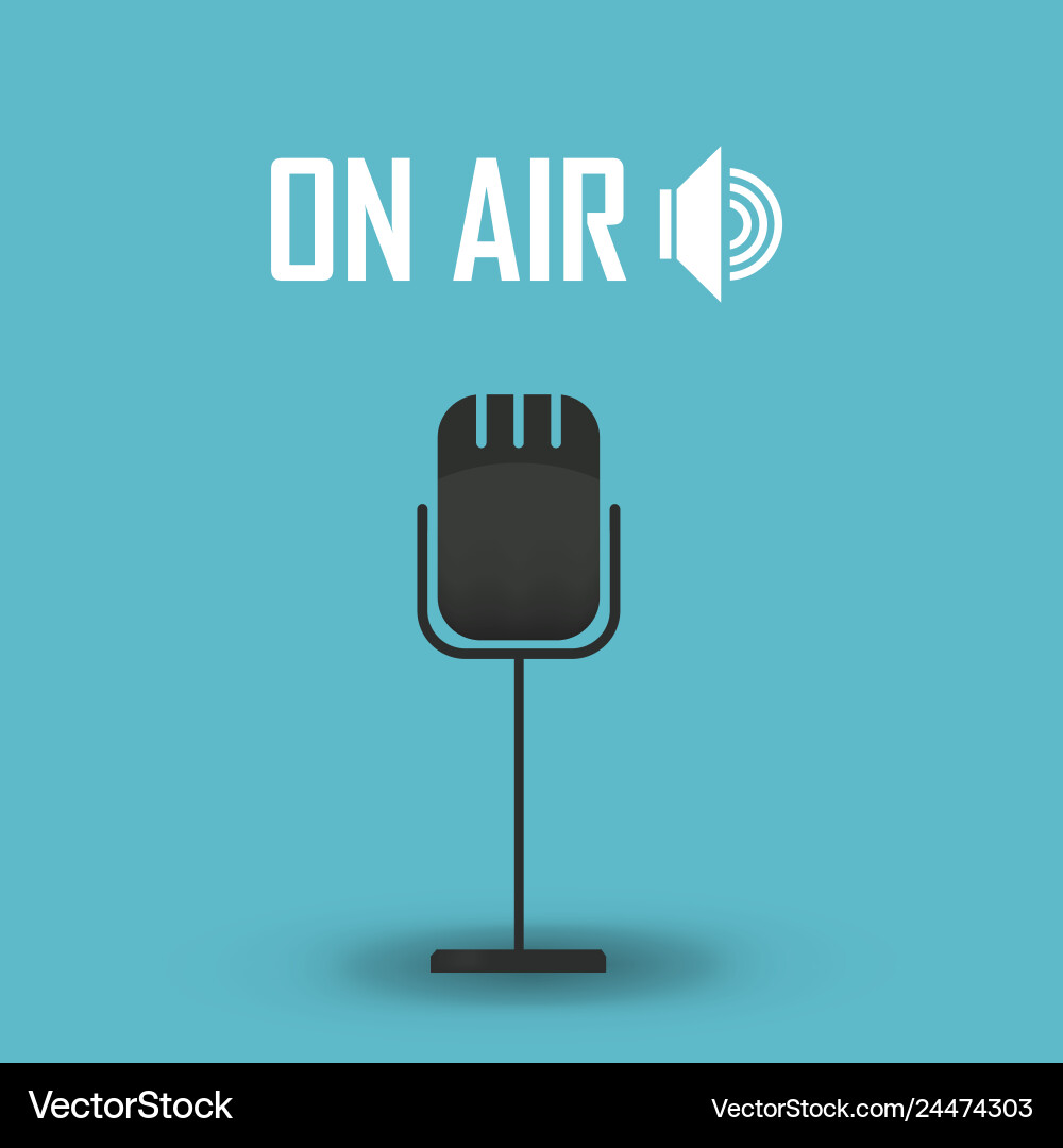 A live report from the microphone in air Vector Image