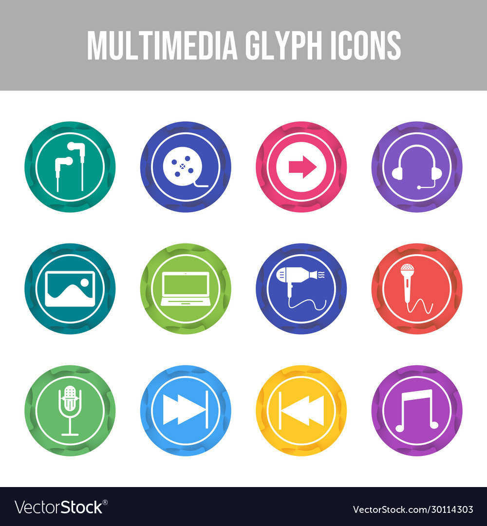 Beautiful multimedia icon set Royalty Free Vector Image Beautiful multimedia icon set Royalty Free Vector Image