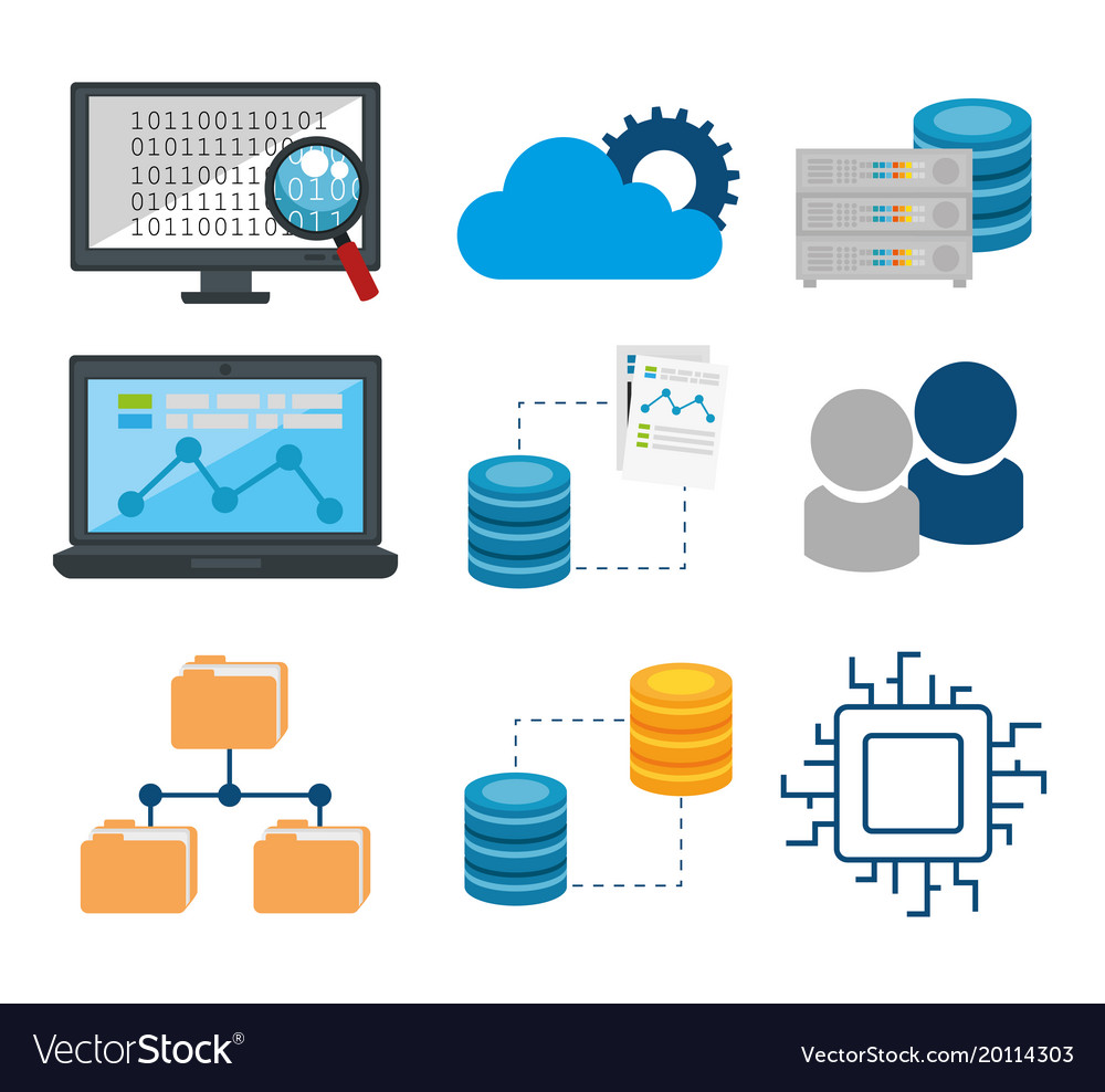 Big data set icons Royalty Free Vector Image - VectorStock Big data set icons Royalty Free Vector Image - VectorStock