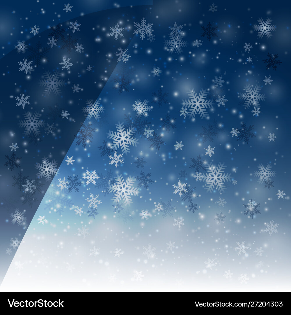 Blue winter background with snowflakes christmas Vector Image