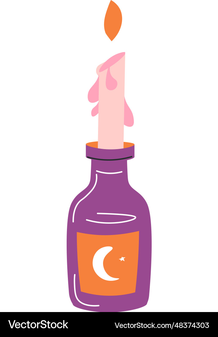 Burning candle magic and witchcraft practice Vector Image