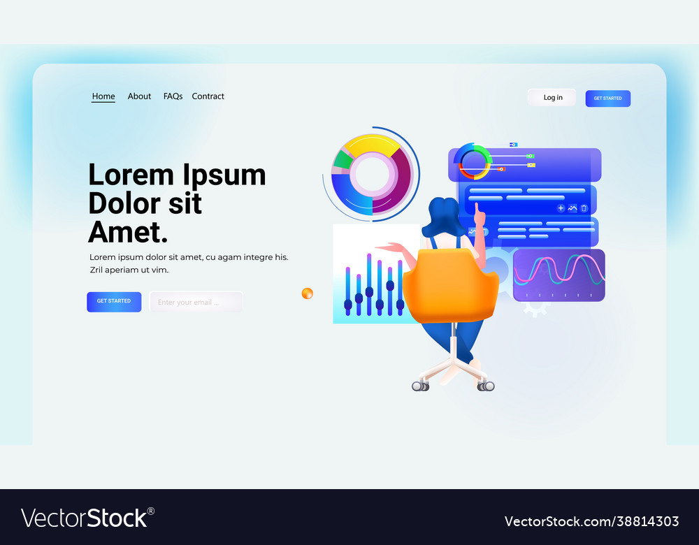 Businesswoman analyzing financial data Royalty Free Vector Businesswoman analyzing financial data Royalty Free Vector
