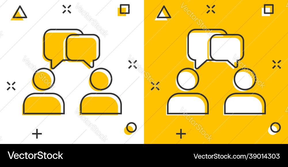 Cartoon talk people icon in comic style man Vector Image