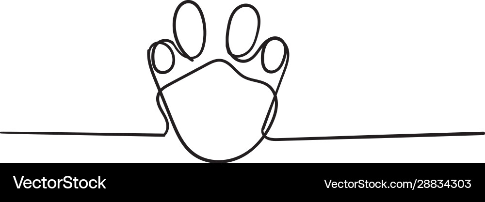 Doodle paw with cartoon line Royalty Free Vector Image