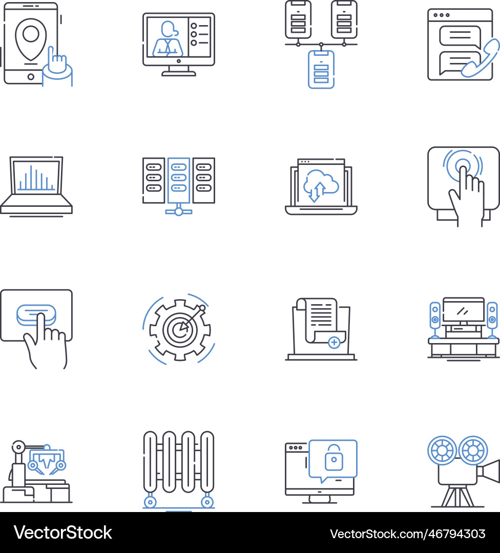 Enhancements line icons collection amplify boost Vector Image