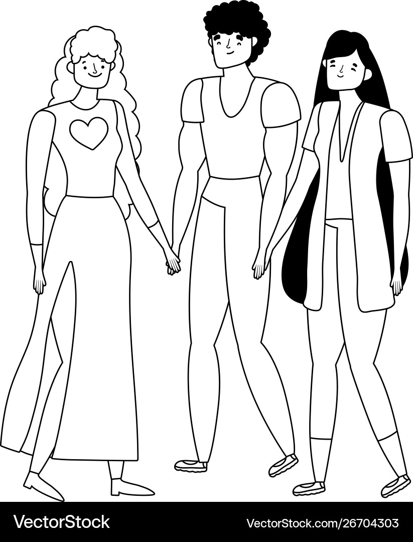 Isolated women and man design Royalty Free Vector Image