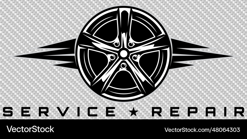 Metal disc for wheel on both sides a carbon Vector Image