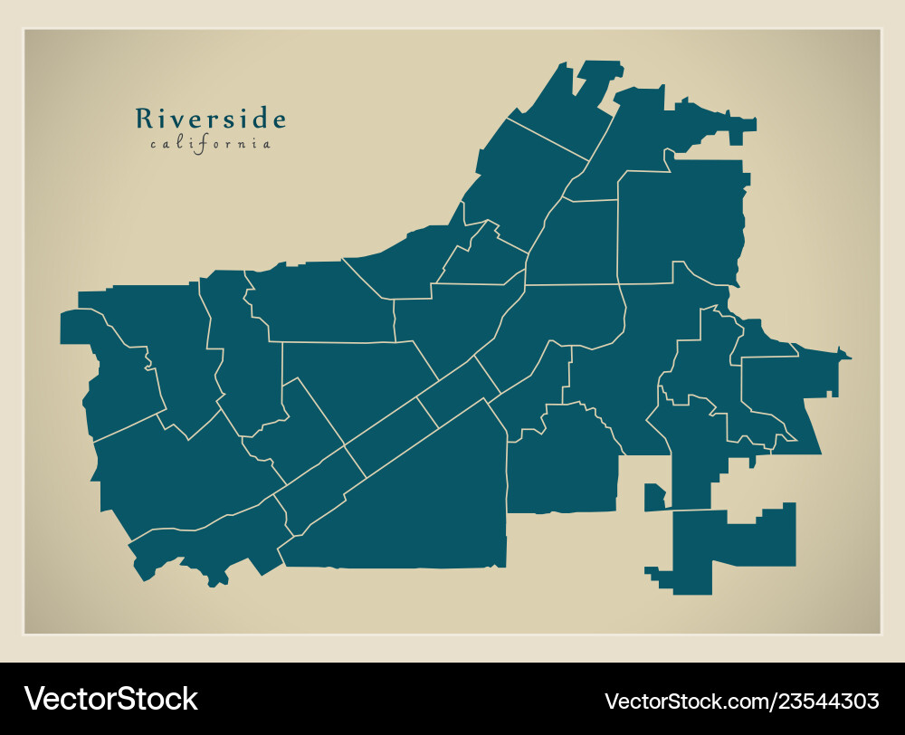 Modern city map - riverside california Royalty Free Vector