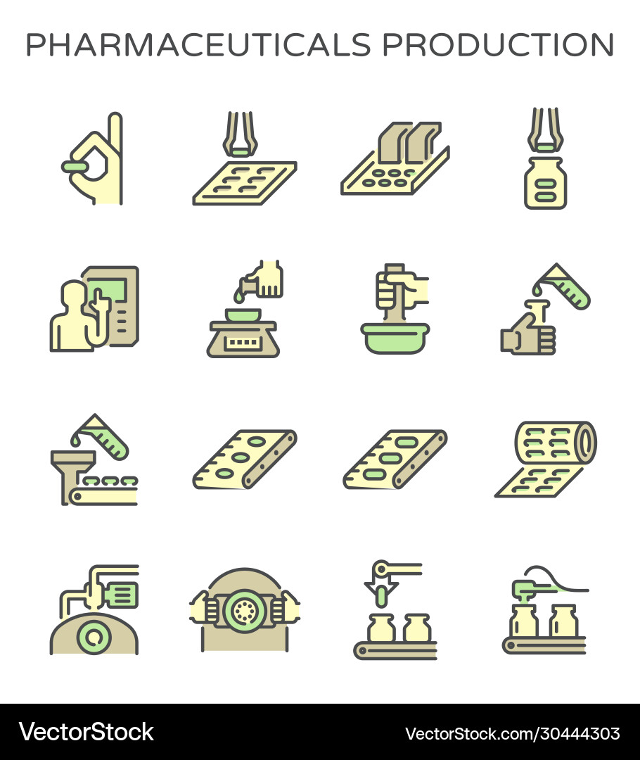 Pharmaceutical production and manufacturing icon Vector Image