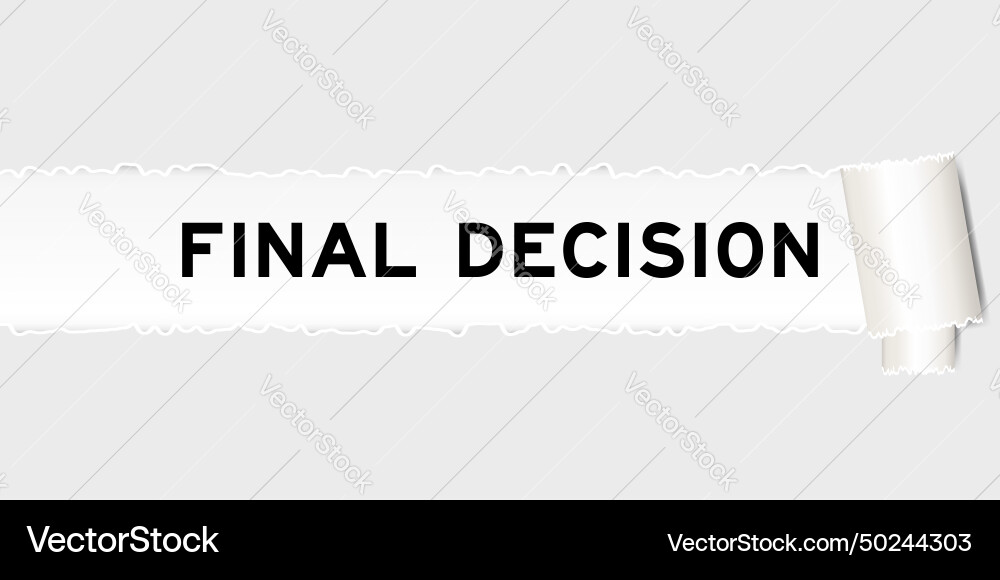 Ripped gray paper background that have word final Vector Image