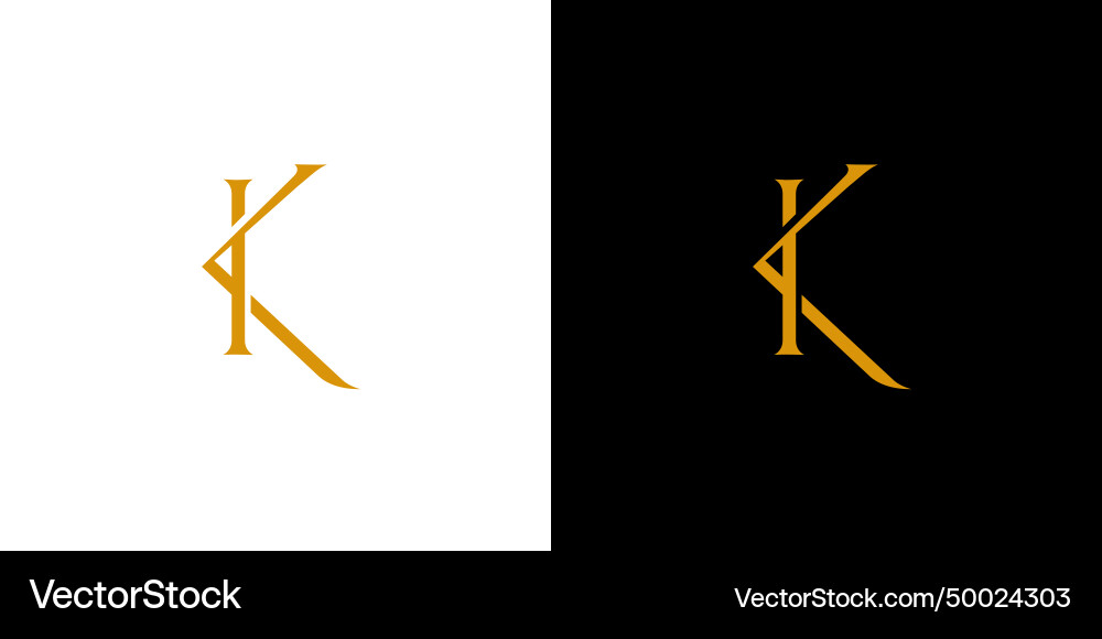 Unique and luxury letter k initials logo design Vector Image