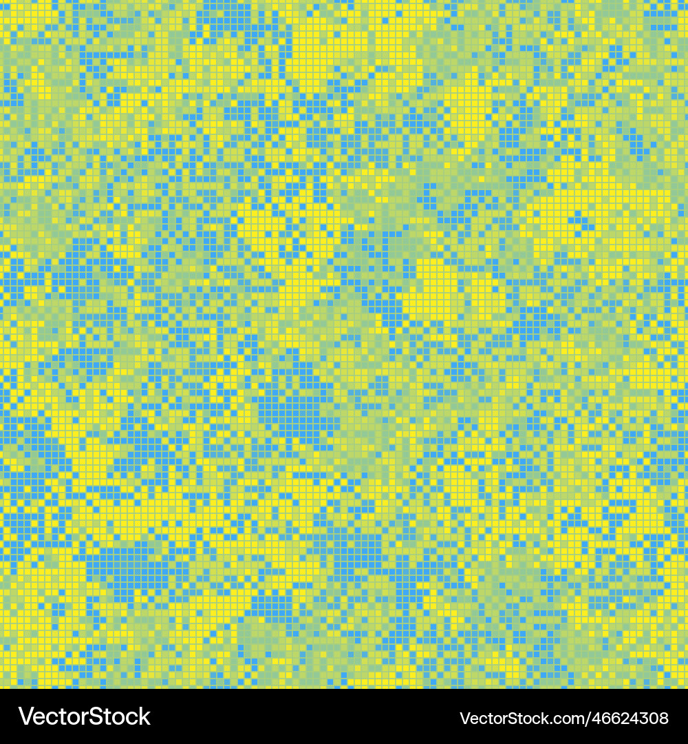 Abstract urban pixel motif yellow and blue Vector Image