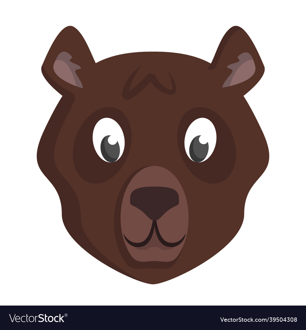 Bear face front view Royalty Free Vector Image