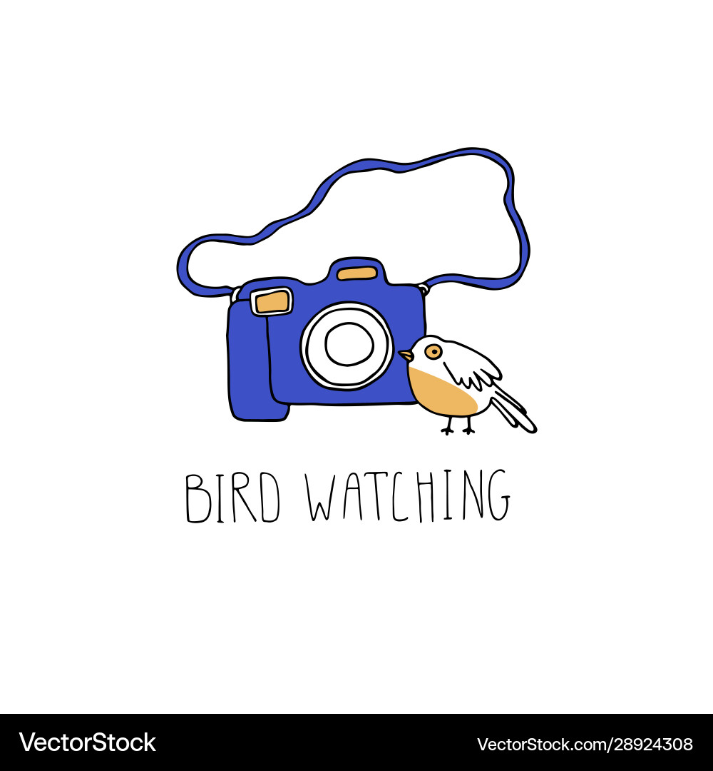 Bird watching birding and ornithology concept Vector Image