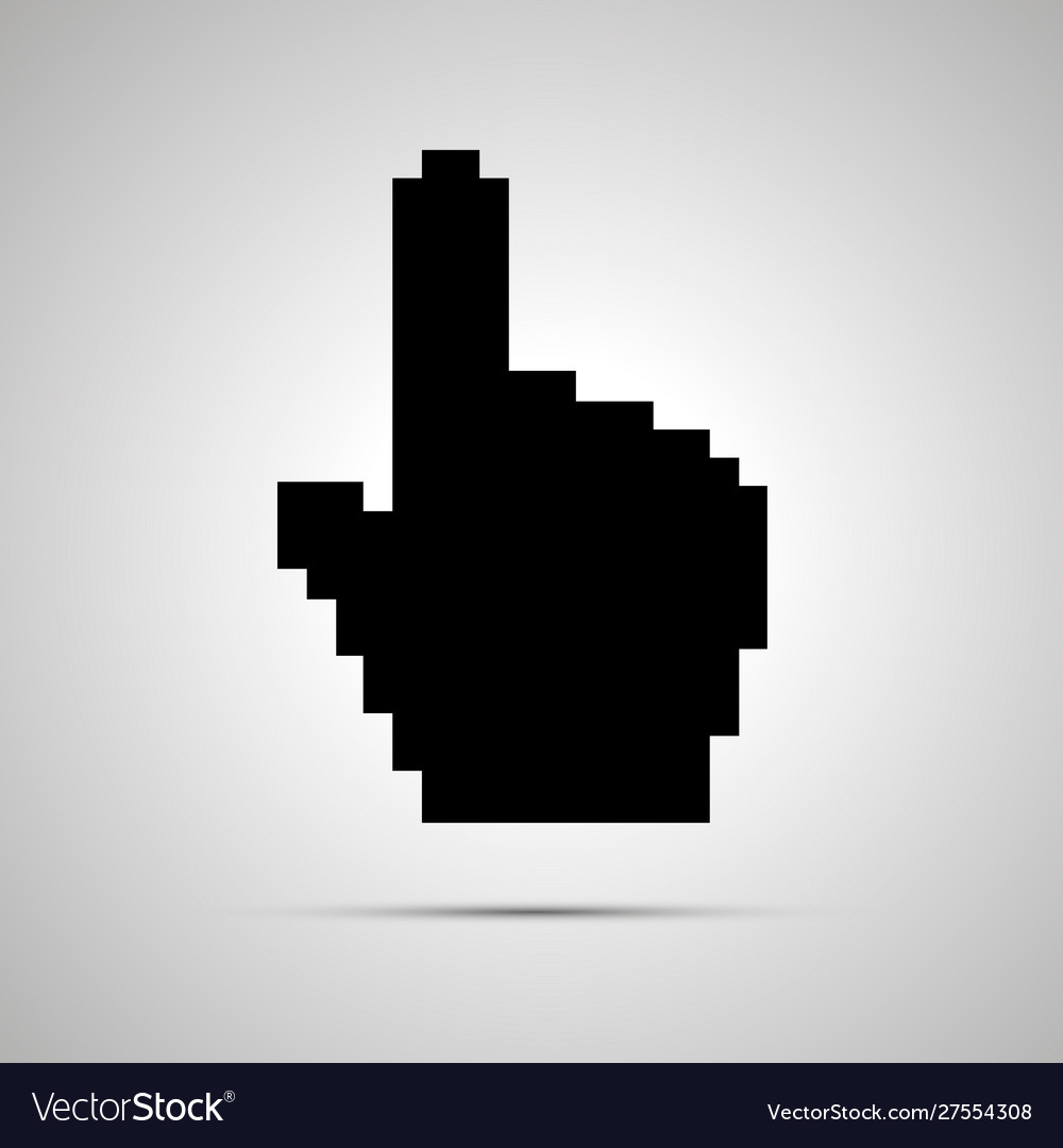 Black pixelated computer cursor in hand shape Vector Image