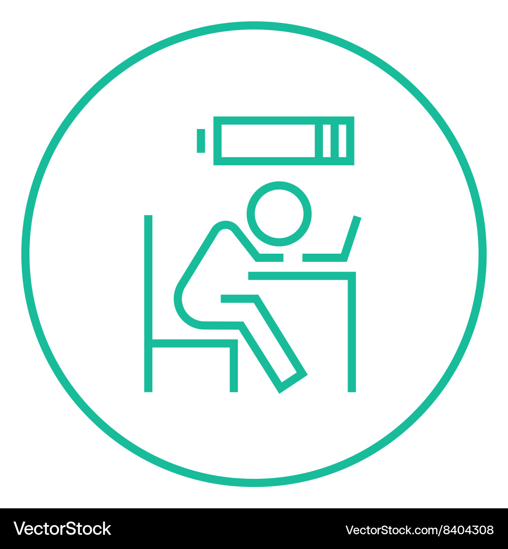 Businessman in low power line icon Royalty Free Vector Image