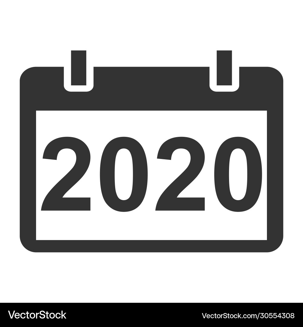 Calendar icon 2020 date event symbol isolated Vector Image