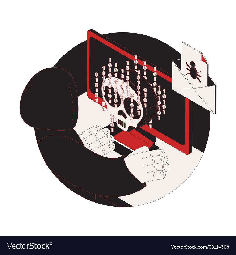 Cyber attack composition Royalty Free Vector Image