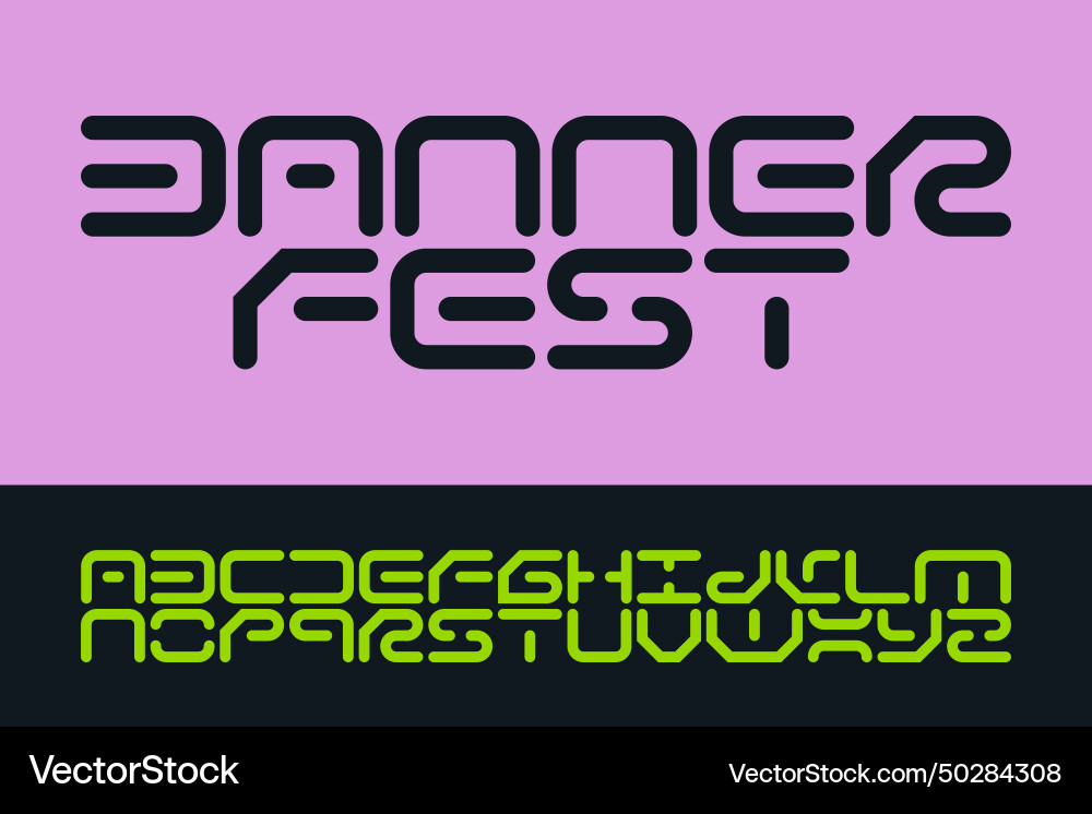 Design banner fest alphabet typography font Vector Image