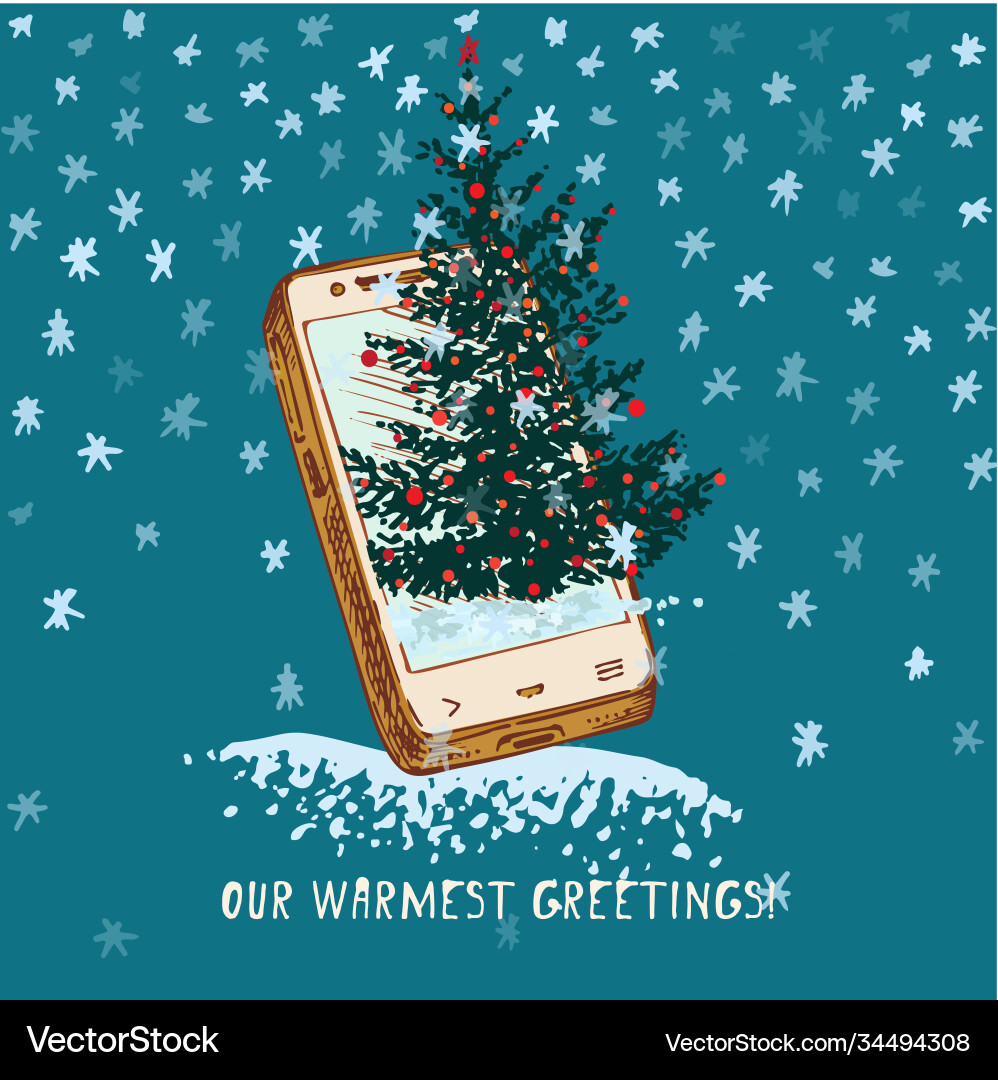 Festive year concept holiday online Royalty Free Vector