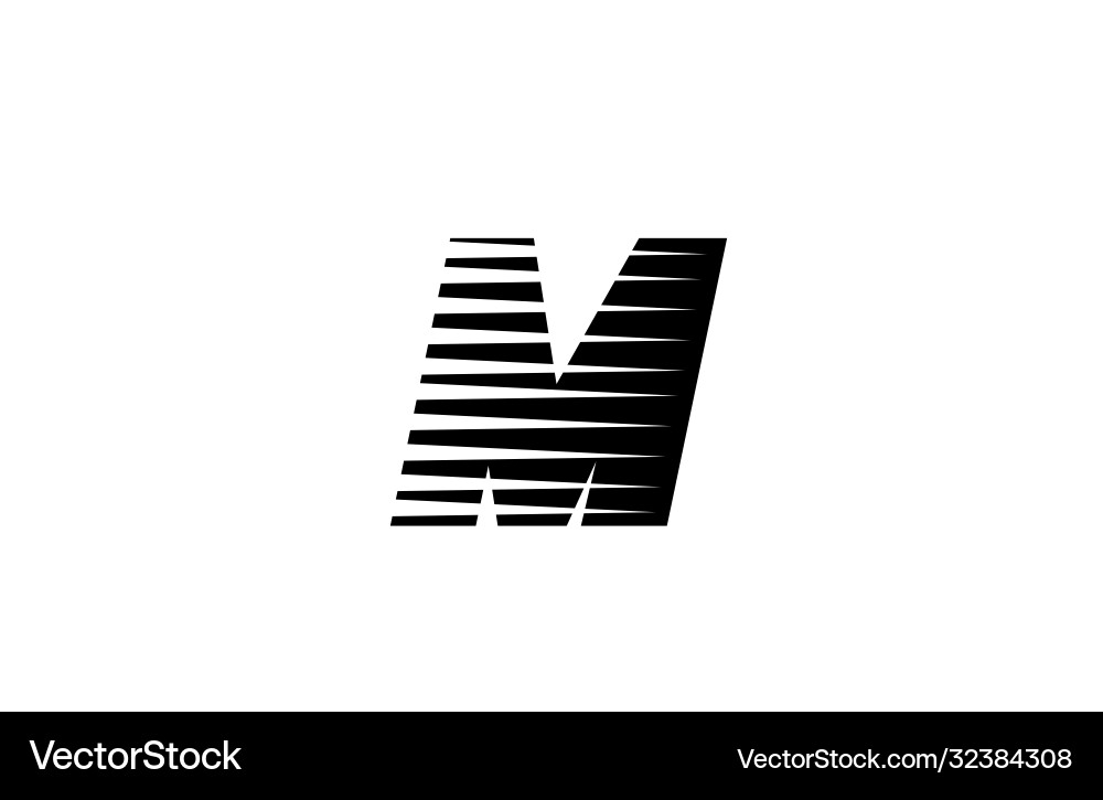Line stripes m alphabet letter logo icon Vector Image