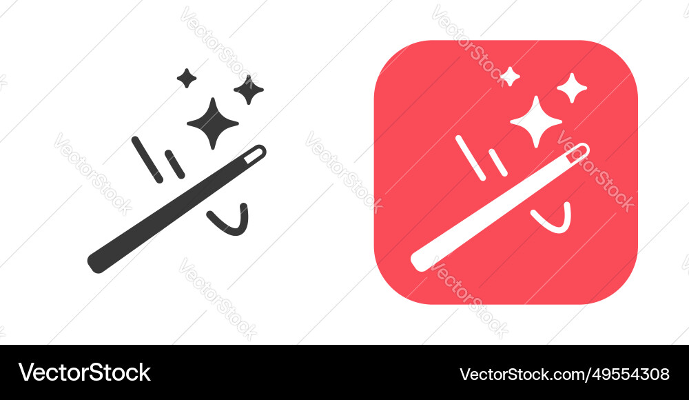 Magic stick wand wave icon simple pictogram Vector Image