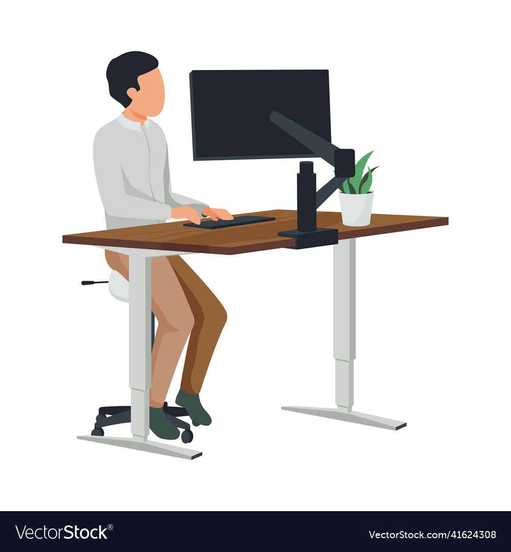 Modern comfortable workplace composition Vector Image